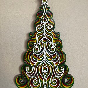 Christmas Tree 3D Zentangle Svg Files, Multilayer Panel for Laser ...