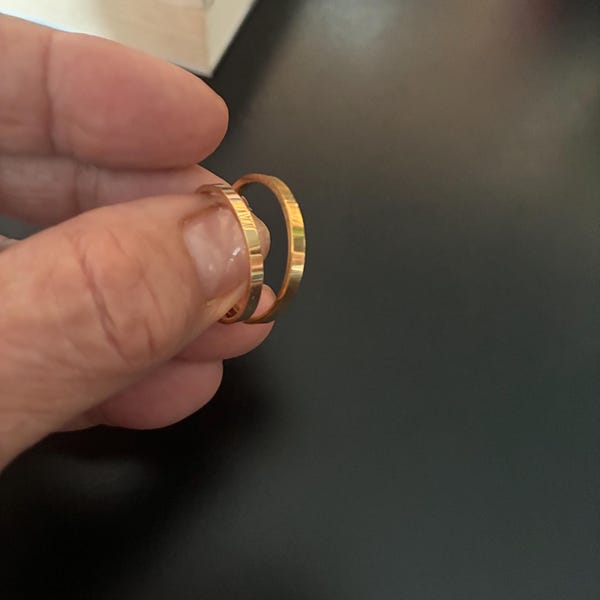 14k Gold 1mm-2mm-3mm-4mm-5mm-6mm Flat Wedding Bands Minimalist Wedding ...
