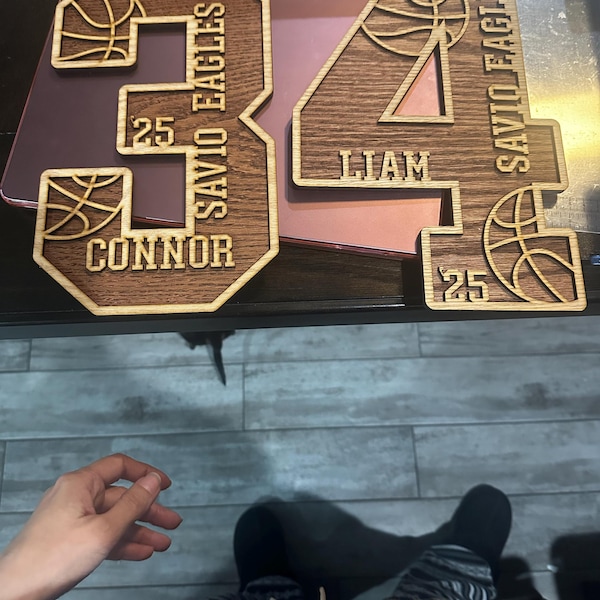 Custom Senior Athlete Number, Custom Sports Plaque, Sports Number Wood ...