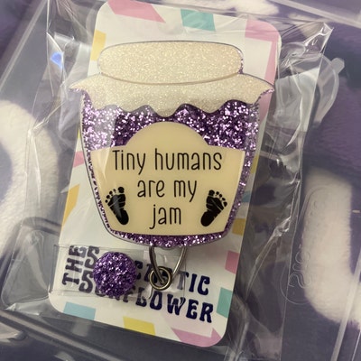 Cow Print Baby Feet Badge Reel Postpartum Badge Reel Maternity Mother ...