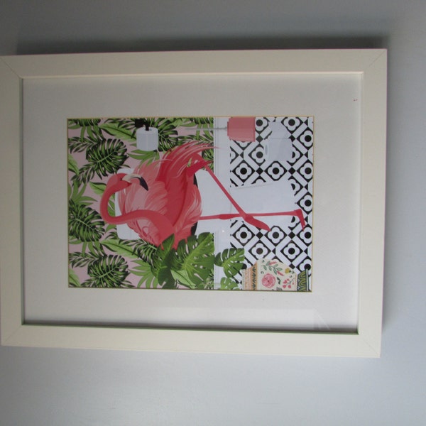 Pink Flamingo on Toilet Bathroom Print, Animal on Toilet Cloakroom Wall ...