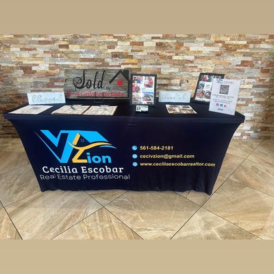 Custom Stretch Tablecloth for Pop up Shop, Spandex Table Cover With ...