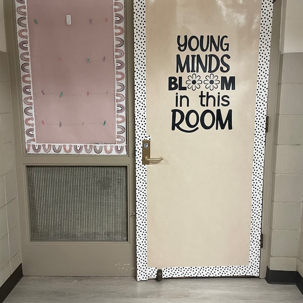 Young Minds Bloom in This Room Classroom Door Vinyl Wall Decal School ...