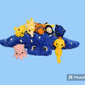 PATTERN PACK Mega Ray and 7 Sea Friends Patterns Ray, Angelfish, Blue ...