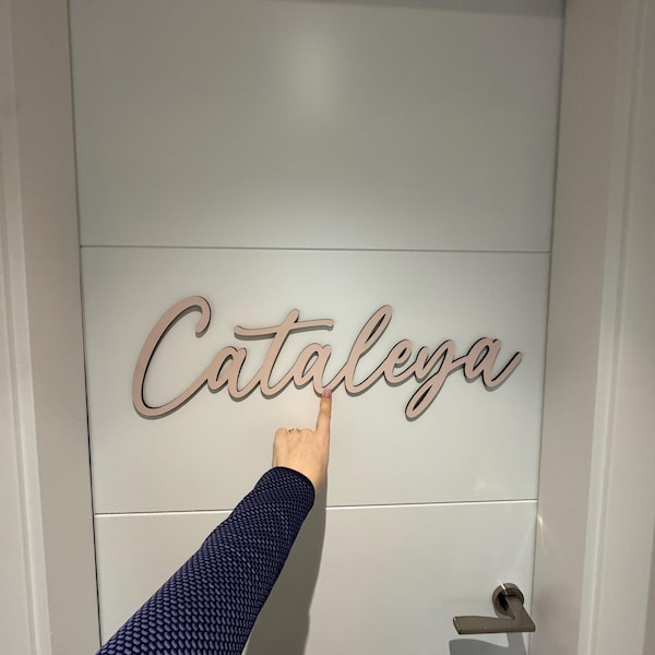 First and Middle Sign Name - Gold Mirror Name Sign - Custom Name Sign ...