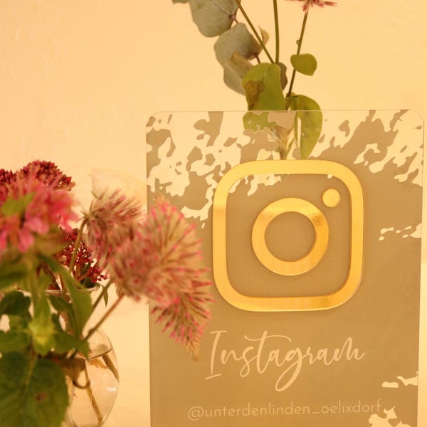 Custom Acrylic Instagram Sign for Business Reception - Social Media ...