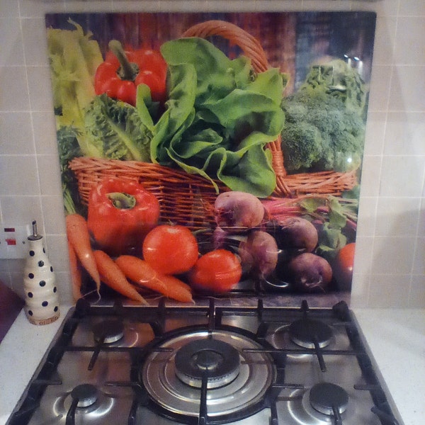 Kitchen Backsplash, Stove Back Cover, Tempered Glass Stove Backsplash ...