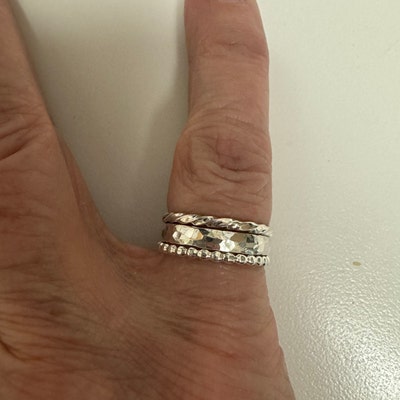 Stacking Ring Solid 925 Sterling Silver Various Textures You Choose One ...