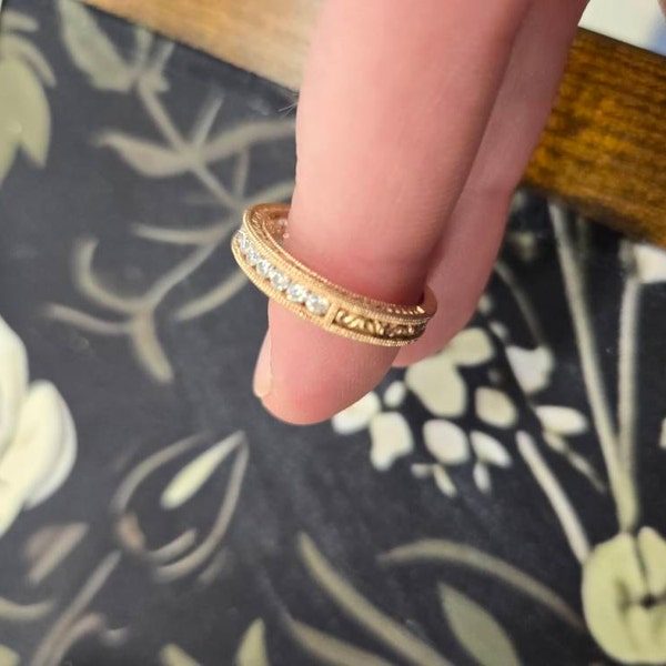 1.94 CT Portuguese Cut Colorless Moissanite Wedding Ring, Unique ...