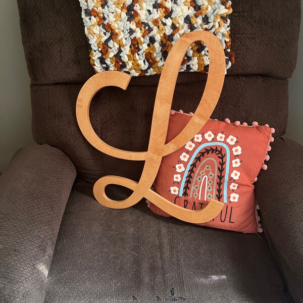Wood Monogram Letter - Custom Monogram Sign - Choose Your Font ...