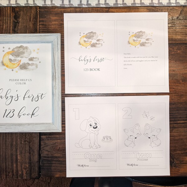 Baby's First 123 Book, Baby Shower Counting Book, Numbers Coloring Book ...