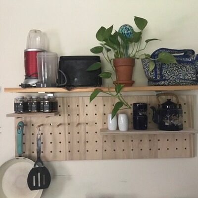 Pegboard Wooden Shelf / the Wall Organizer RECTANGLE Birch, Plywood ...