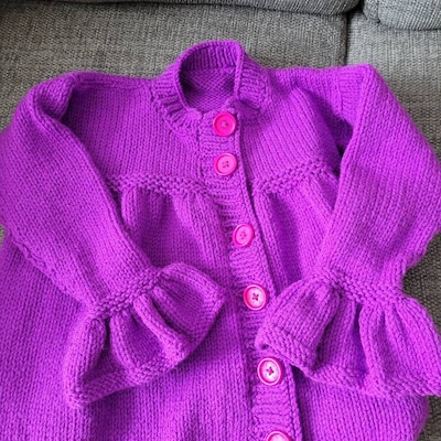 Girls Cable Cardigan Jacket Collar & Round Neck Short or Long Style 22 ...