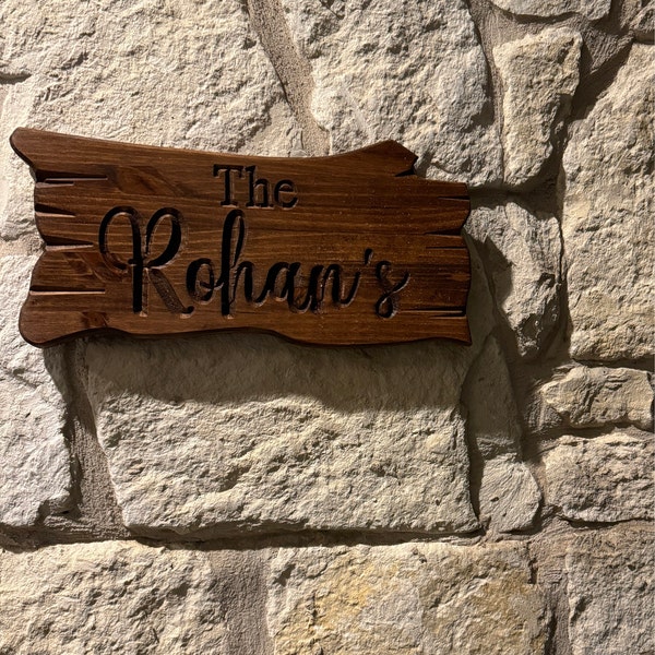 Personalized Wood Log Sign | Personalized | Family Name Sign | Last ...