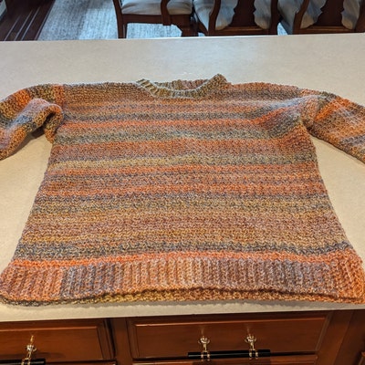 Easy Crochet Pullover Weekend Snuggle Sweater Cosy Slouchy Winter ...