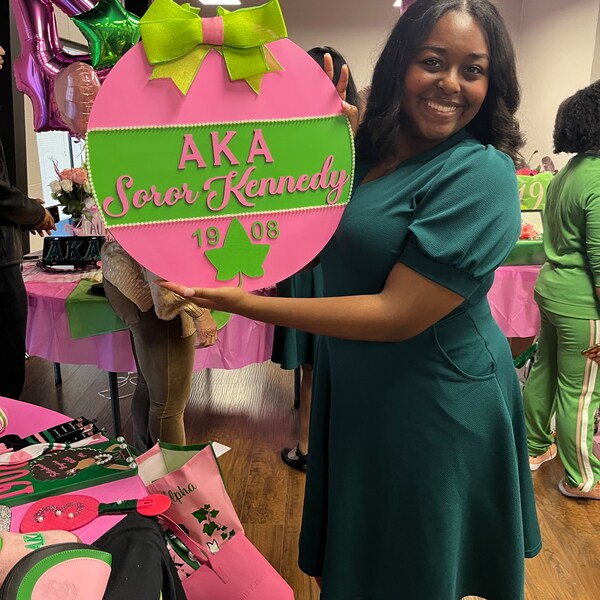 AKA Inspired Door Hanger, Wood Round - Etsy