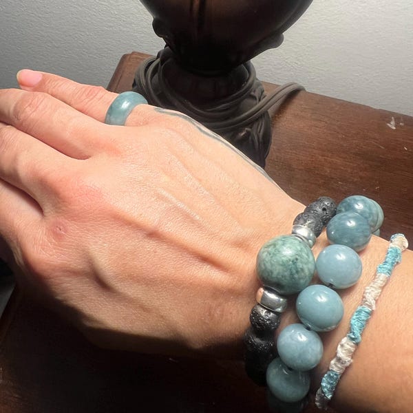 SUPER TRANSLUCENT DISC // Cloudy "princesa" Blue Jadeite Jade ...