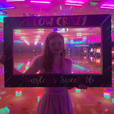 Neon Photo Booth Frame, Neon Glow Photobooth Frame, Glow Party, Neon ...