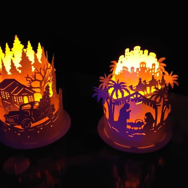 Combo 3 Items Paper Cut Lamp for Christmas - DIY Paper Cut Lamp - Merry ...