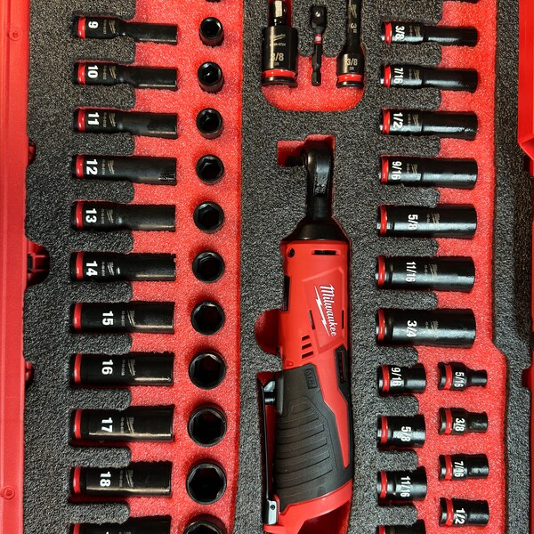 FOAM INSERT to Store M12 Ratchet and Shockwave 43 Piece Socket Set in a ...