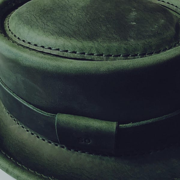 Personalized Leather Steampunk Top Hat: Hand-stitched Crazy Horse ...