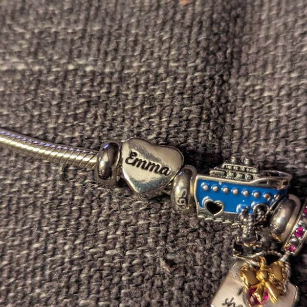 Tiny Custom Name Charm • Personalized Bracelet Charm • Dainty Name Bead ...