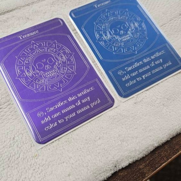 Cursed Magic the Gathering Treasure Token: Etched Aluminum - Etsy