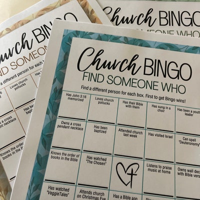 Printable Church Bingo Game Christian Bingo Game Find Someone Who Bingo ...