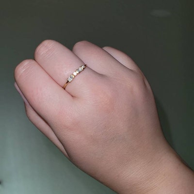 Initial Morse Code Ring by Caitlyn Minimalist Diamond Ring - Etsy