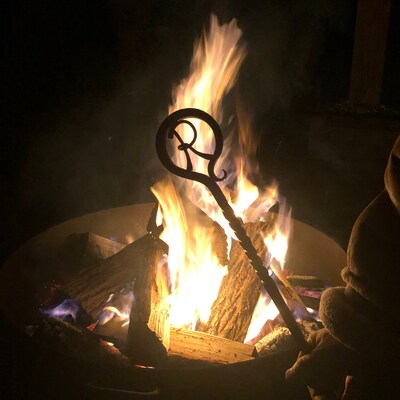 40 Personalized Hand-forged Bonfire Poker, OUTDOOR Fire Tools, Made to ...