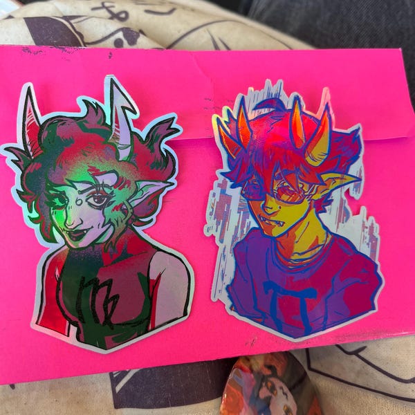 Kanaya and Sollux Homestuck Trolls Holographic Stickers - Etsy
