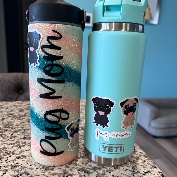 Mini Pug Sticker - Pug Sticker - Pug Decal - Waterproof Vinyl Sticker ...