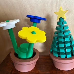 Giant Building Block Flowers, Life-size Brick Blooms With 3 Flowers ...