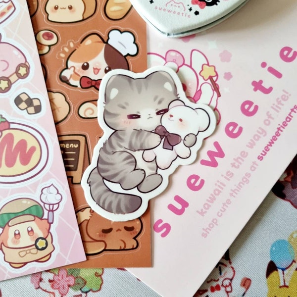 Loaf Shop Waterproof Sticker Sheet | Kawaii Chibi Art Kitten | Cute ...