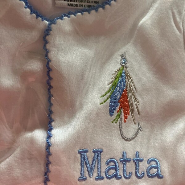 Picot Trimmed Heirloom Laurel Frame Monogrammed Baby Girl or Boy Sack ...