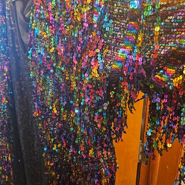 PINK Iridescent Sequins Kimono,floor Length,festival Kimono,sequin ...