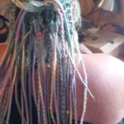Dreadlock Extension Set Pastel Rainbow Full Set of Double Ended or ...