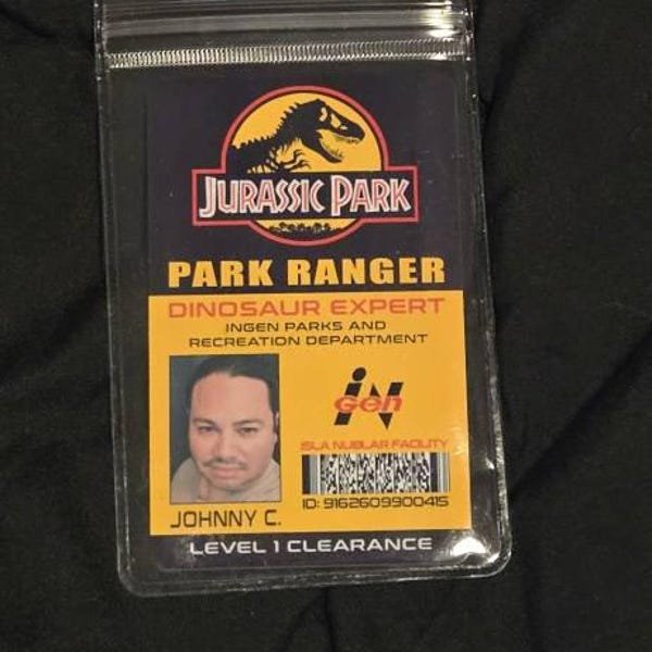 Jurassic Park Ranger ID Badge [customize With Your FACE or NAME ...