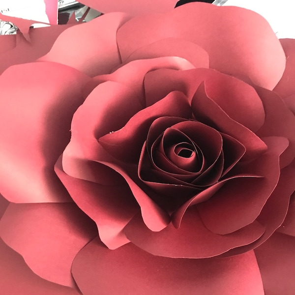 Giant Paper Rose Templates, DIY Large Paper Flowers, Printable PDF ...