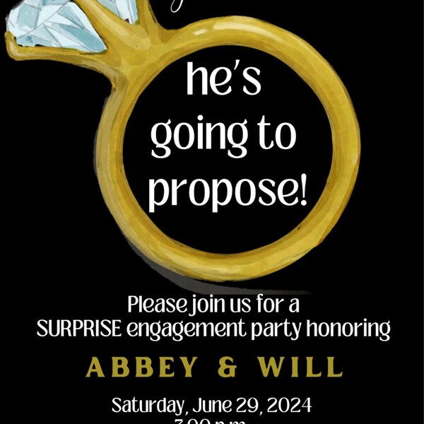 Surprise Engagement Party Invitation, Surprise Proposal Invite ...