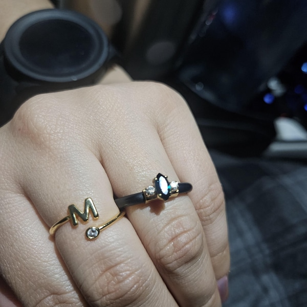 Chunky Rings for Women, Emerald Cut Ring, Crystal Stone Rings, Wide ...