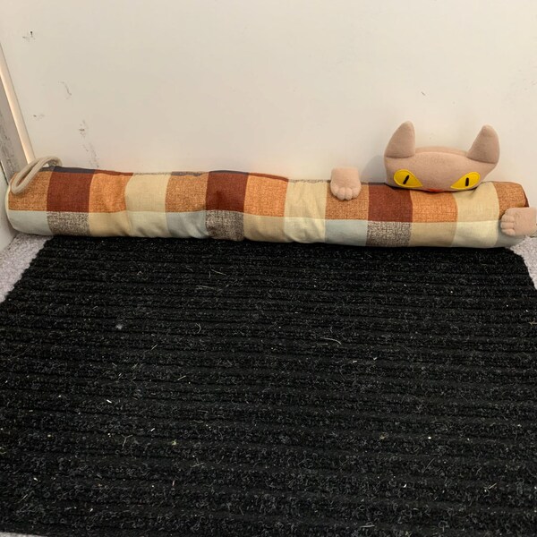 Window Stopper Light Gray Melange With a Cat Face Energysaving Draft ...