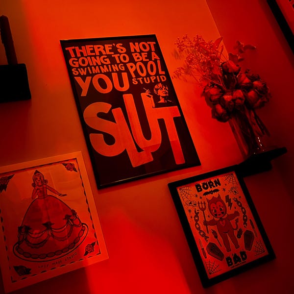 Neon Bones 8 X 10 Art Print | Graphic Pink Illustration | Punk Feminist ...