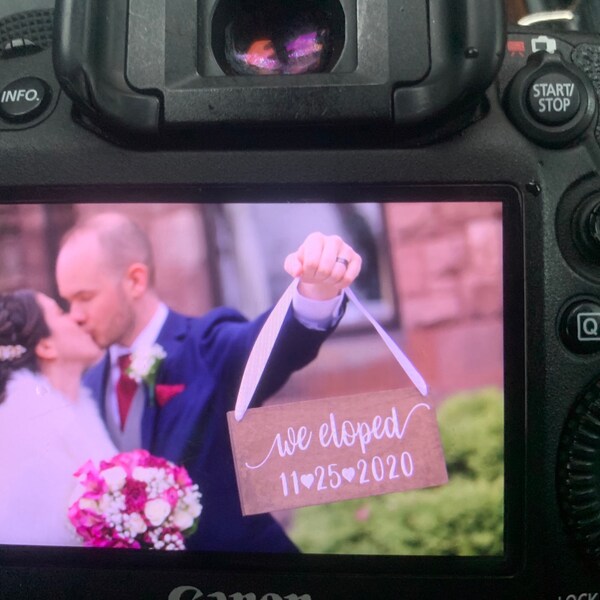 We Eloped Wedding Sign - With Date - We Eloped Sign - Handmade - Wood ...