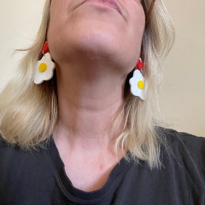 MERMIAD Clamshell Earrings Laser Cut Pink / Turquoise Acrylic / Heart ...