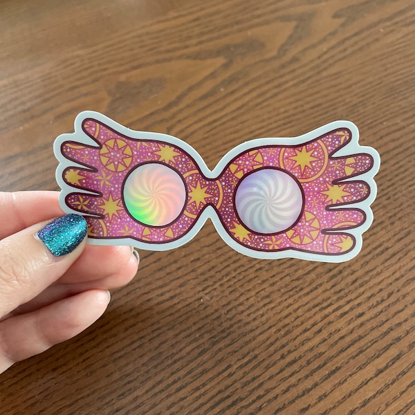 PINK HOLOGRAPHIC GLASSES Vinyl Sticker - Etsy