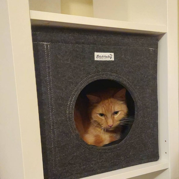 Felt Cat Cave Fits Into Ikea Expedit and Kallax, Cat Cube, Felt Cat Bed ...