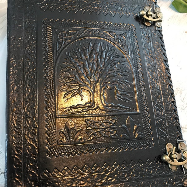 Personalized Leather Journal, Leather Bound Journal, Tree of Life ...