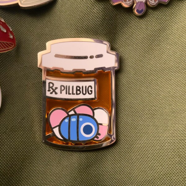Pillbug Gold Transparent Enamel Pin Cute Isopod Bug Pin Pills ...