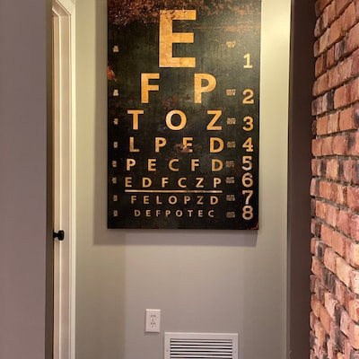 Vintage Eye Chart Retro Sign Doctor's Office Vision Test Rustic ...